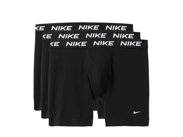 Nike All Day Cotton Stretch With Fly Boxer Brief 3-pack Underwear - Black/black/black