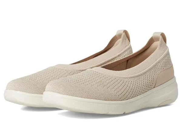 Fitflop Super-q Knit Ballet Flats Slip-on Dress Shoes - Bone