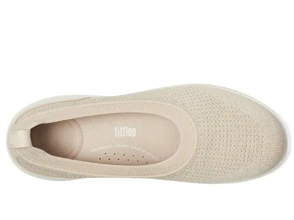 Fitflop Super-q Knit Ballet Flats Slip-on Dress Shoes - Bone
