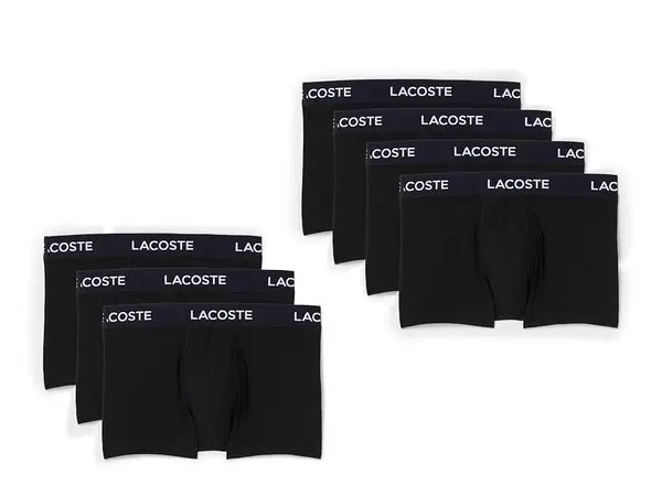 Lacoste 7-pack Logo Waist Trunks Underwear /white/grey - Black