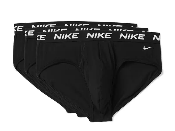 Nike All Day Cotton Stretch With Fly Hip Brief 3-pack Underwear - Black