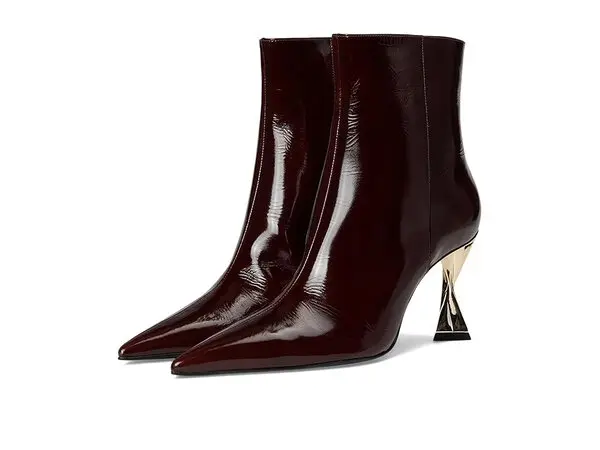 Schutz Elisha Pointed Toe Stiletto Ankle Boots - Brown