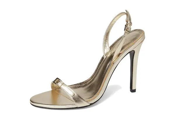 Schutz Aurora Slingback Stiletto Sandals In Metallic
