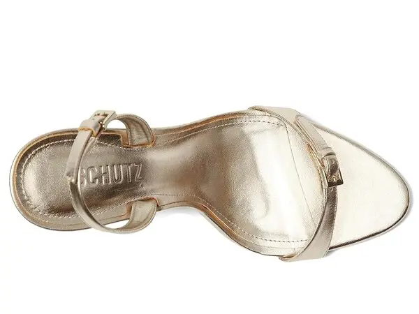 Schutz Aurora Slingback Stiletto Sandals In Metallic