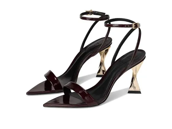 Schutz Elisha Patent Leather Sculptural High-heel Sandals - Brown