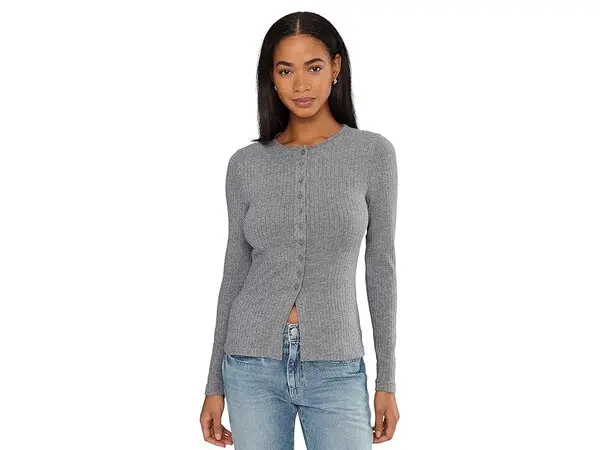 Madewell Texture Mockneck Cardigan - Gray