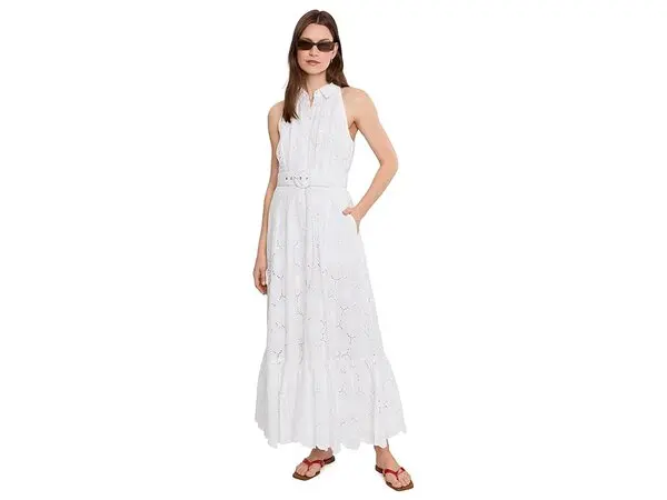 Vince Camuto Collared Sleeveless Embroidered Maxi Dress