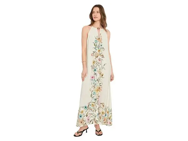 Vince Camuto High Neck Floral Print Flowy Maxi Dress