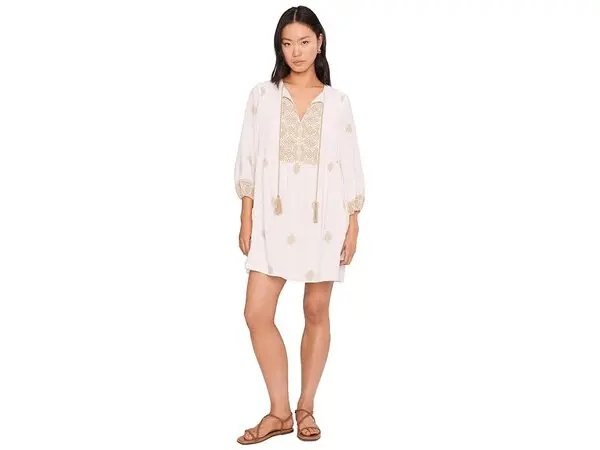 Vince Camuto Embroidered Mini Dress - Camel