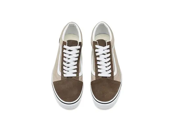 VANS Old Skool Checkerboard Skate Shoes - Brown
