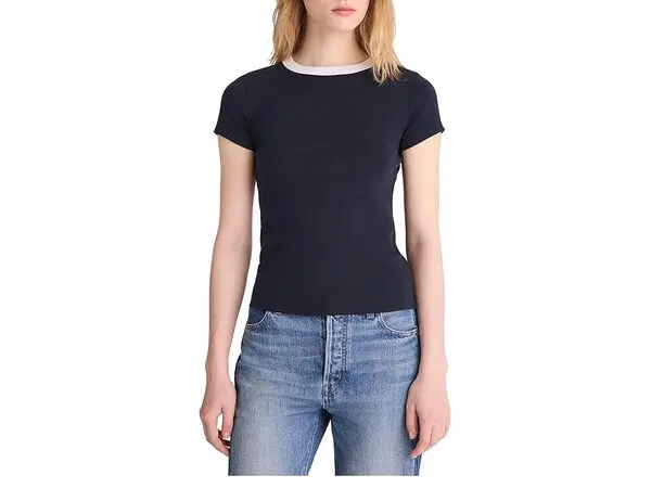 Madewell The '90s Crewneck Tee In Compact Cotton Colorblock - Multi