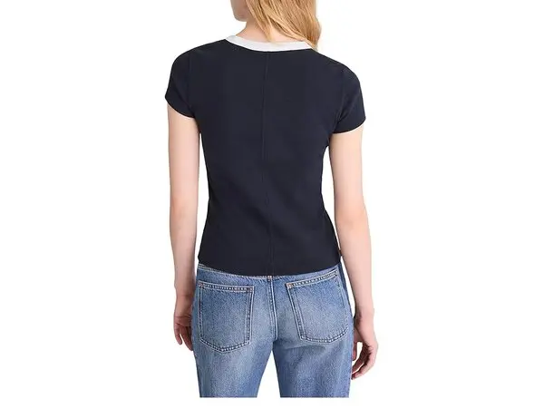 Madewell The '90s Crewneck Tee In Compact Cotton Colorblock - Multi