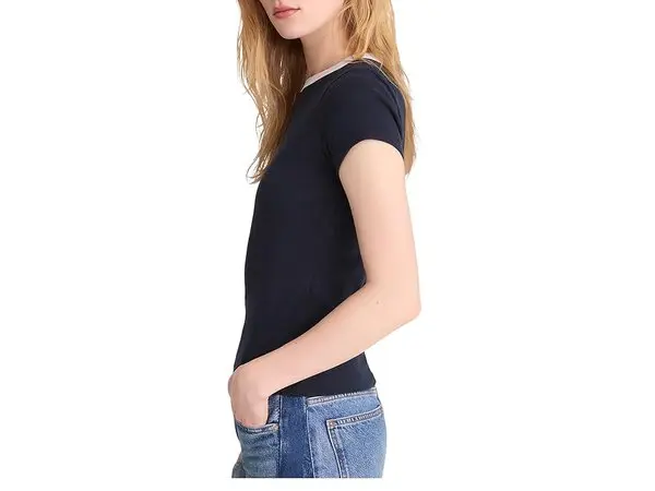 Madewell The '90s Crewneck Tee In Compact Cotton Colorblock - Multi