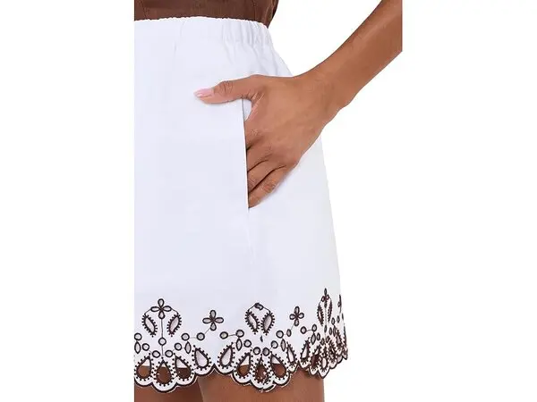 Madewell Embroidered Pull-on Poplin Shorts - White