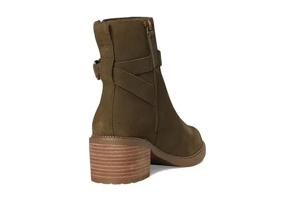 Toms Hailey Buckle Block Heel Boots - Olive