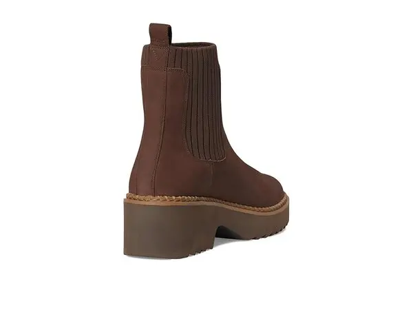 Toms Millie Calf-high Boots With Ribbed Detail And Block Heel - Brown