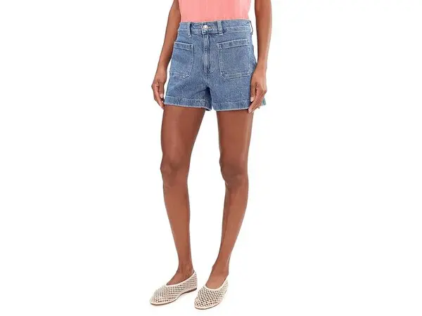 Madewell The Emmy Denim Short In Midvale Wash - Blue