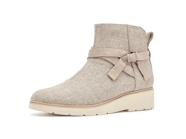 Toms Marlow Suede Ankle Boots With Decorative Wrap Strap - Beige