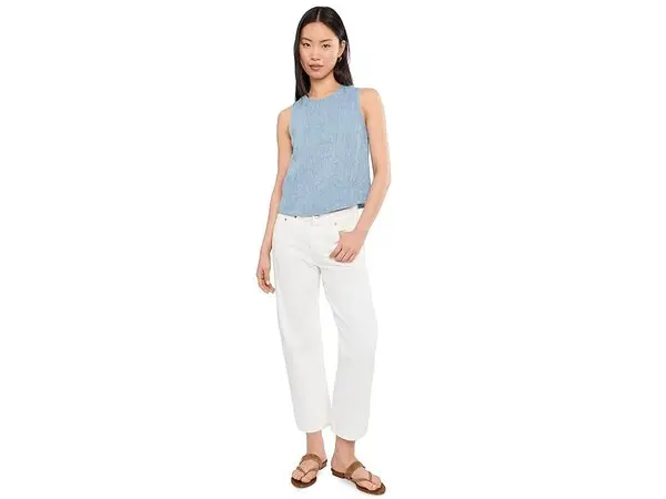 Madewell Embroidered Shell Top In 100% Linen