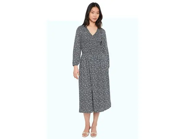 Madewell Smocked V-neck Midi Dress