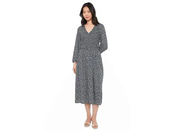 Madewell Smocked V-neck Midi Dress