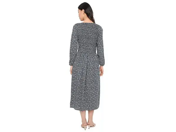 Madewell Smocked V-neck Midi Dress