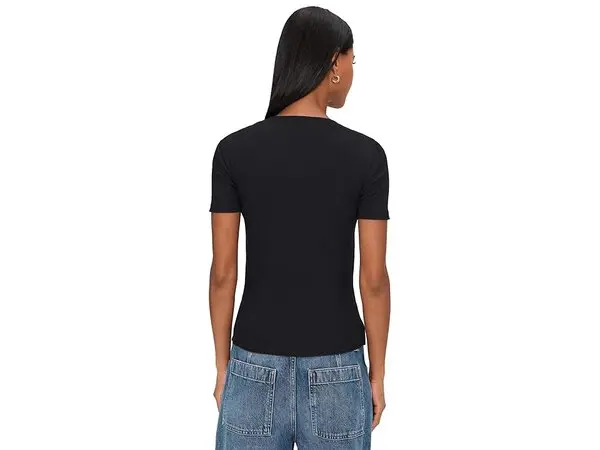 Madewell Lace-trim V-neck Top - Black
