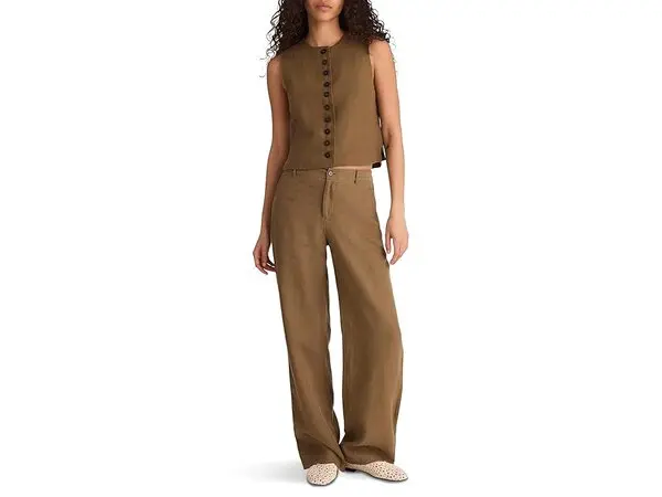 Madewell Sleeveless Button-front Shell Top In 100% Linen