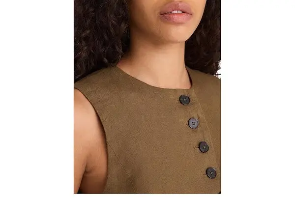 Madewell Sleeveless Button-front Shell Top In 100% Linen