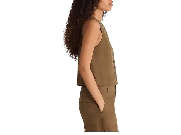 Madewell Sleeveless Button-front Shell Top In 100% Linen