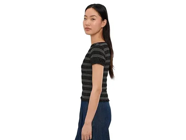 Madewell Smocked Striped Short-sleeve Top