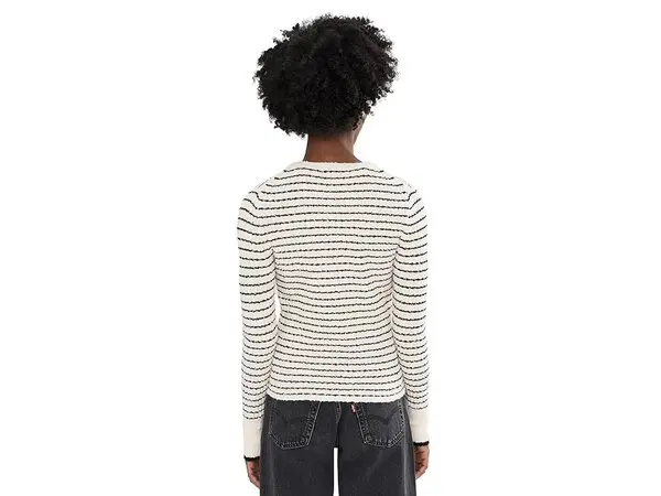 Madewell Striped Boucle-knit Cardigan Sweater