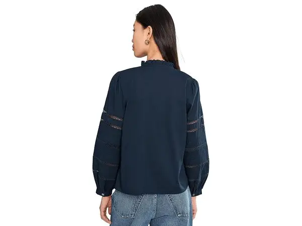 Madewell High-neck Lace-insert Pintuck Top