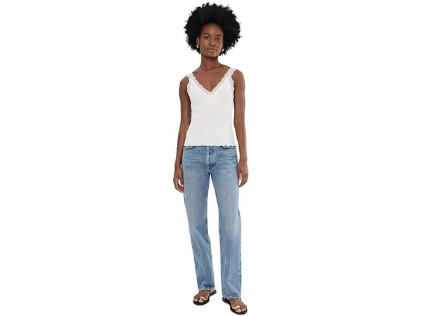 Madewell Lace-trim Ribbed V-neck Tank