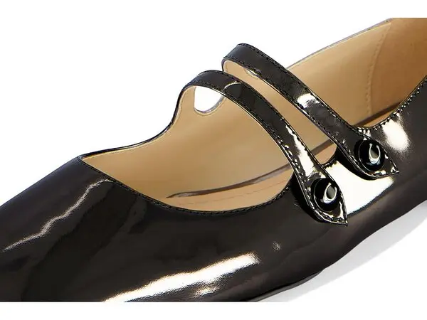 COACH Winley Metallic Leather Mary Jane Flats - Pewter