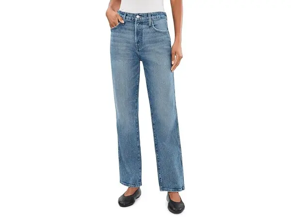 Madewell The Longline Straight Jean In Pickett Wash - Navy