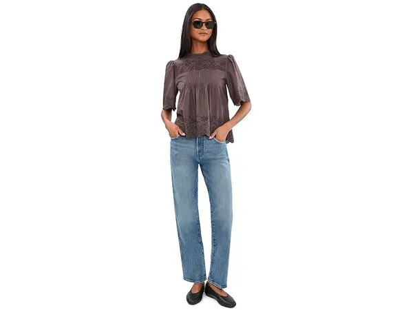 Madewell The Longline Straight Jean In Pickett Wash - Navy