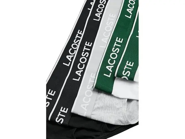 Lacoste 5-pack Cotton Stretch Essentials Briefs Underwear Black/white/grey Chine - Gray