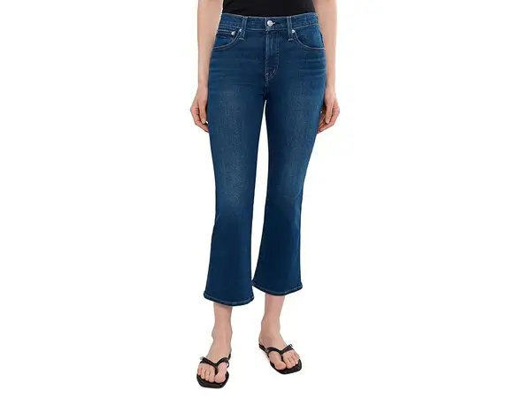 Madewell The Short Stretch Flare Crop Jean In Osgoode Wash - Navy
