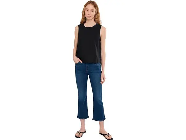 Madewell The Short Stretch Flare Crop Jean In Osgoode Wash - Navy