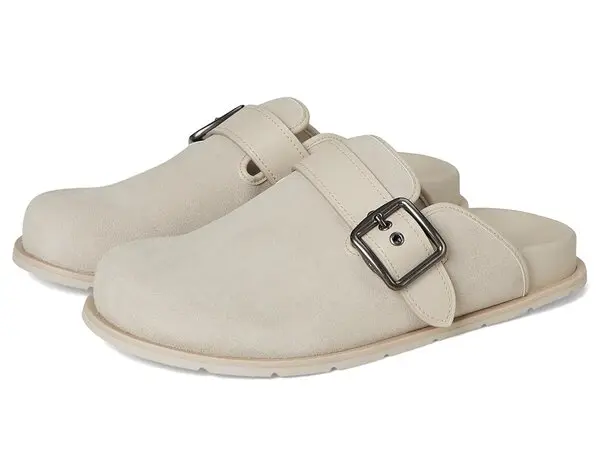 COACH Buckled Suede Clogs - Gray