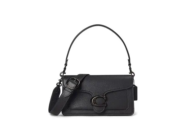 COACH Polished Pebble Leather Tabby Shoulder Bag 26 - Black