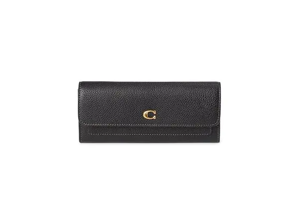 COACH Mila Long Flap Wallet Wallet Handbags - Black