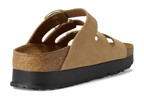 BIRKENSTOCK Florida Platform Nubuck Sandals - Brown