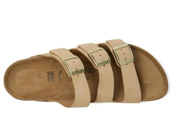 BIRKENSTOCK Florida Platform Nubuck Sandals - Brown
