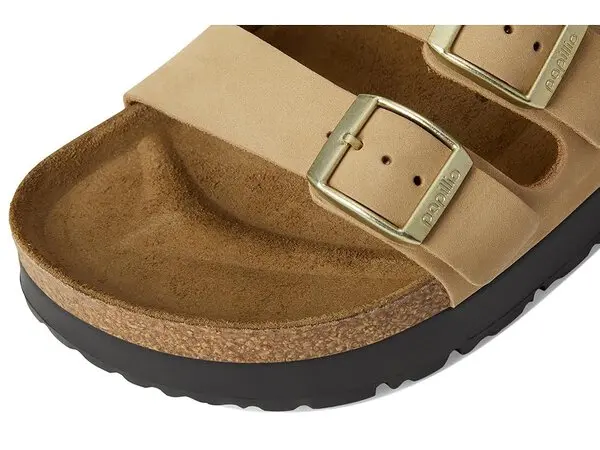 BIRKENSTOCK Florida Platform Nubuck Sandals - Brown