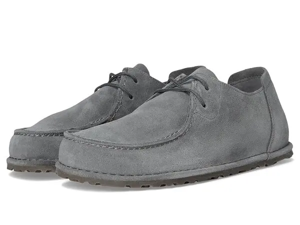 BIRKENSTOCK Utti Lace Up Suede Casual Shoes - Gray