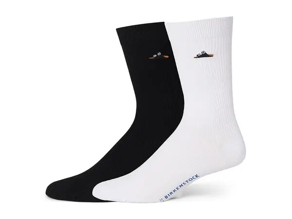 BIRKENSTOCK Ribbed Cotton Crew Socks Two-pair Pack - Black