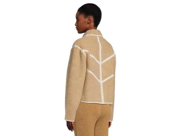 UGG Ellison Fluff Shell Jacket Heather Fog - Red