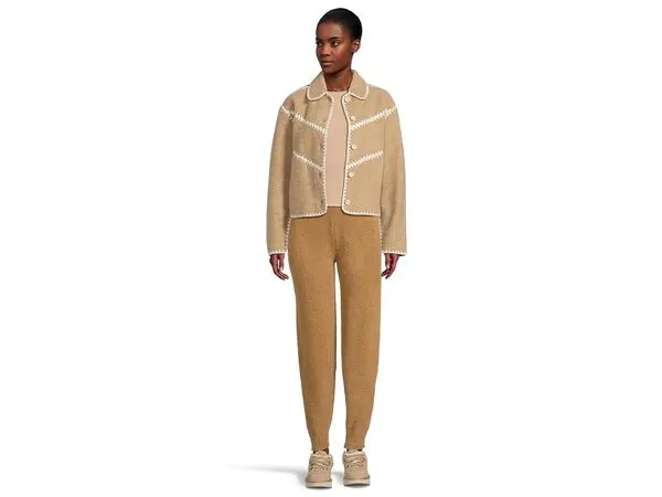 UGG Ellison Fluff Shell Jacket Heather Fog - Red